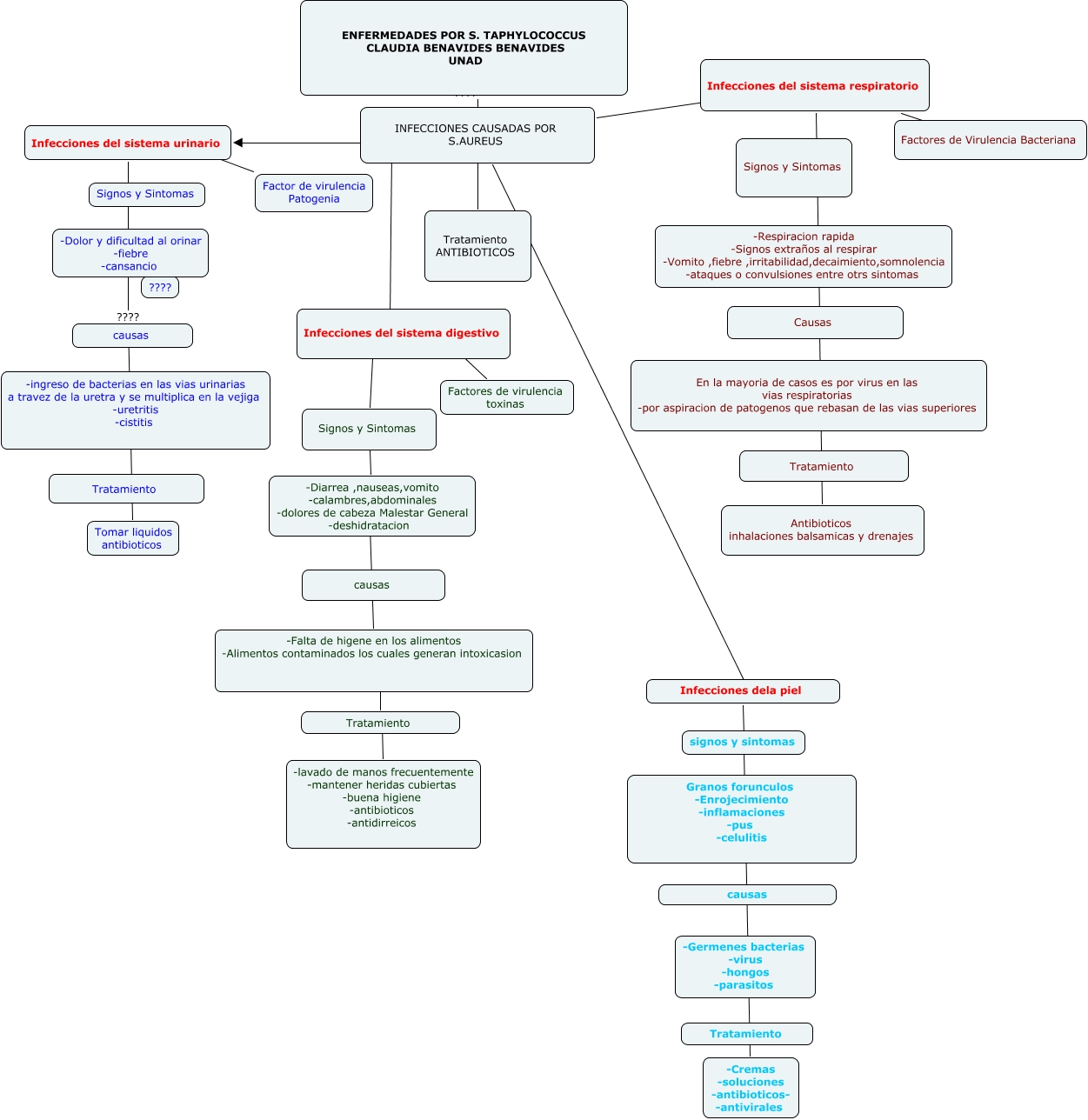 MAPA CONCEPTUAL INFECCIONES CLAUDIA BENAVIDES BENAVIDES